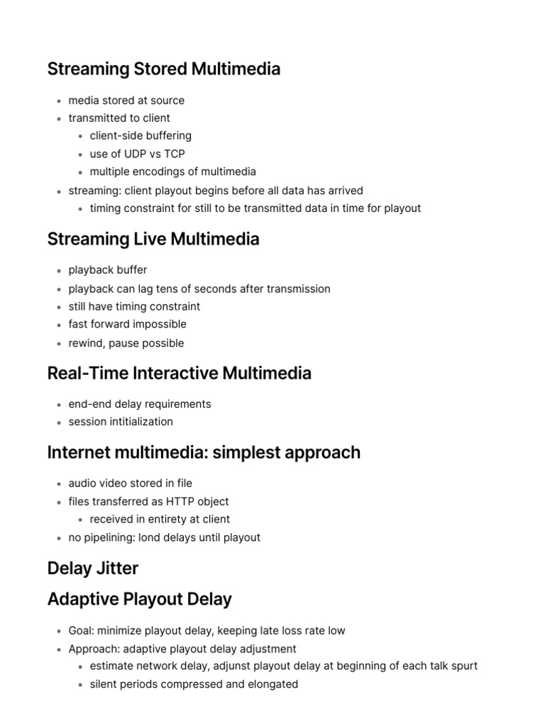 Computer Networks Chapter 6 Multimedia Networking Notes | PDF ...