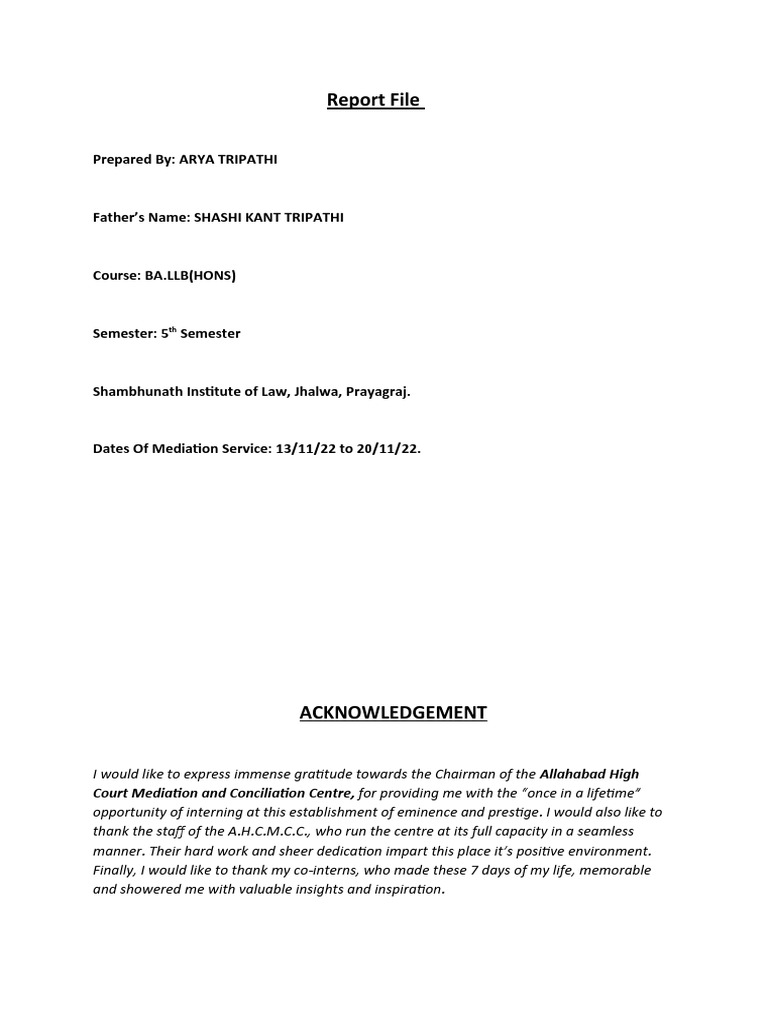 Mediation Report: Insights from India | PDF
