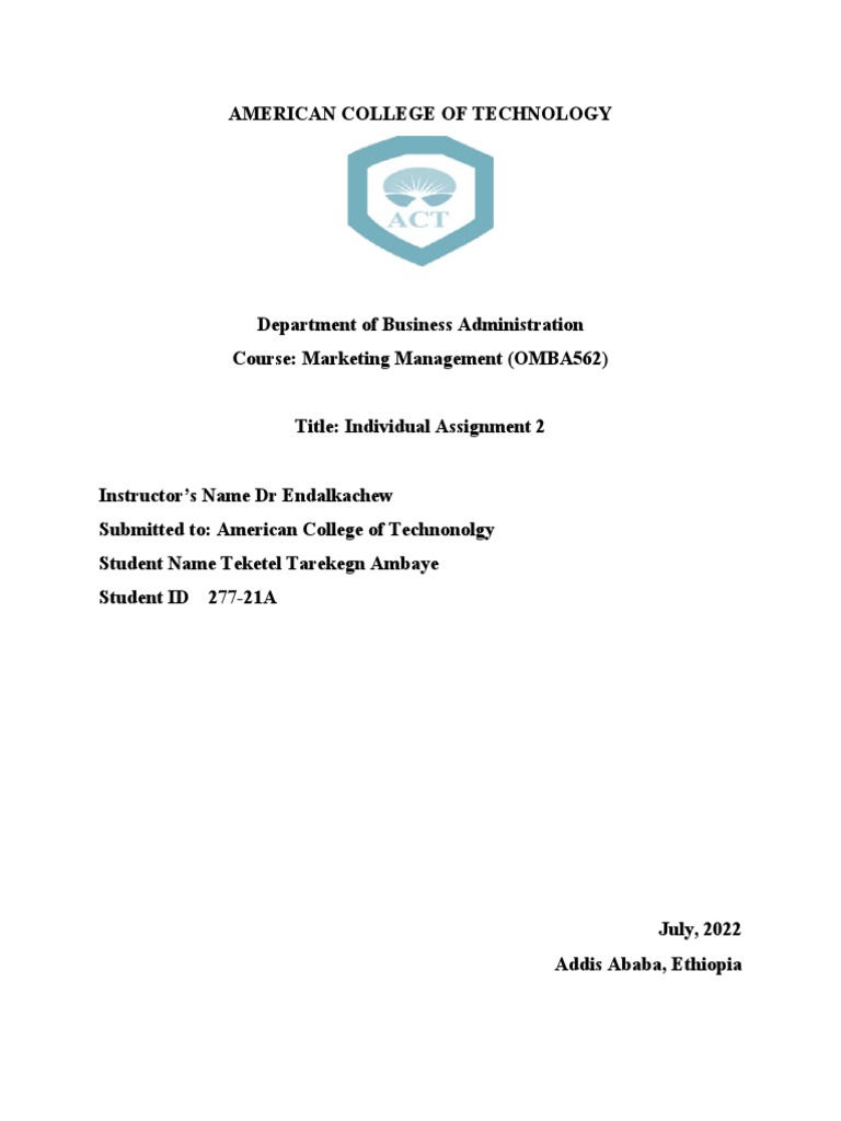 Marketing Management Assignment Overview | PDF | Market Segmentation ...