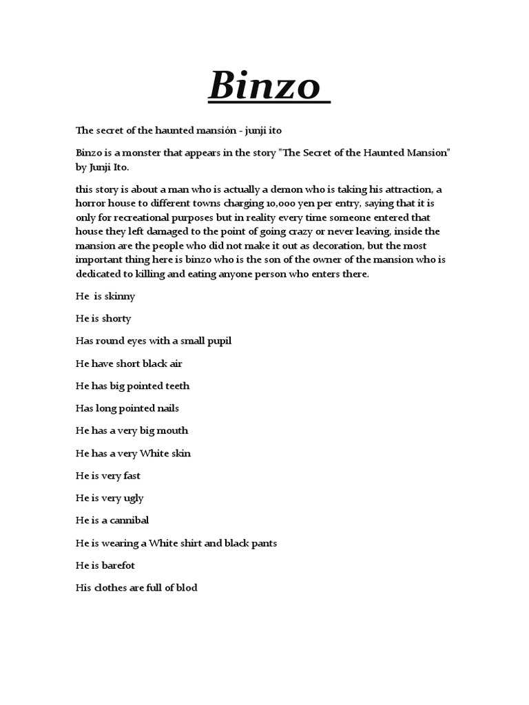 The Terrifying Cannibal Monster Binzo and His Gruesome Acts Within the Secret of the Haunted ...