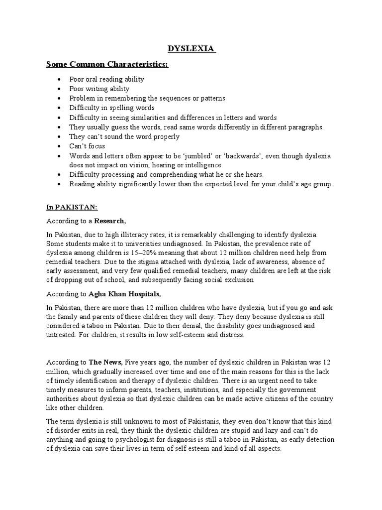 DYSLEXIA Report | Download Free PDF | Dyslexia | Attention Deficit Hyperactivity Disorder
