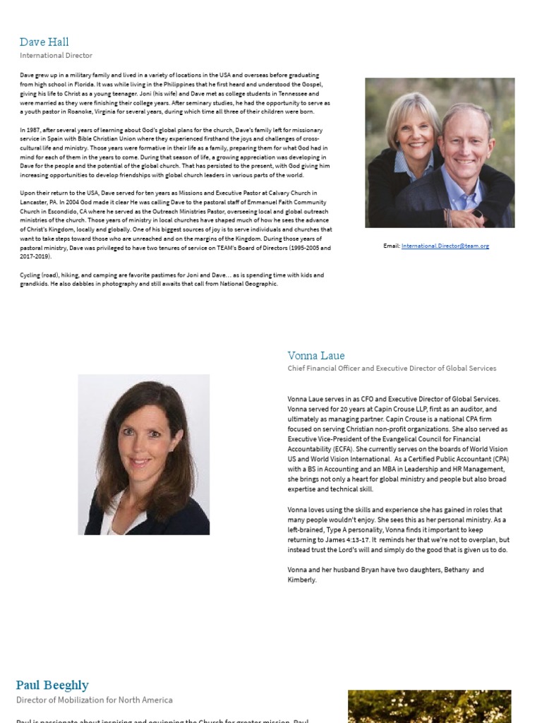 Facilitator Bios For The Gathering | PDF | Christian Mission | Paul The ...