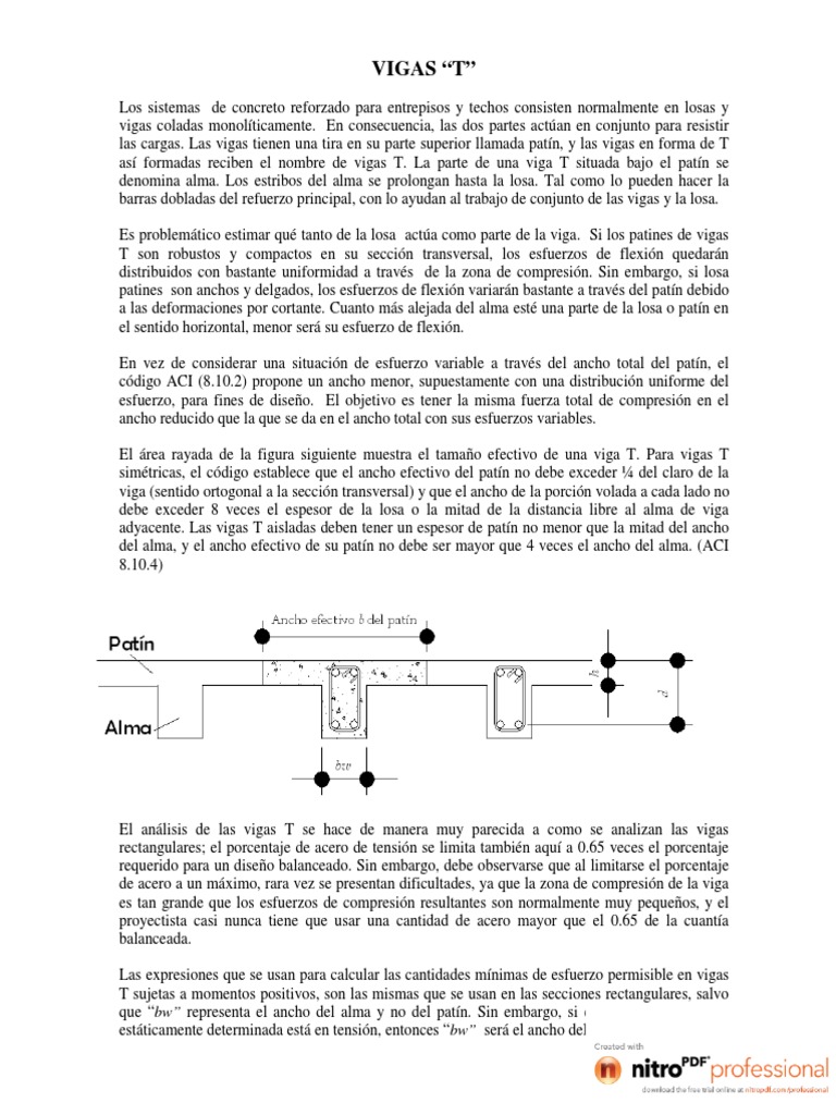 Vigas T PDF | PDF | Viga (Estructura) | Doblar