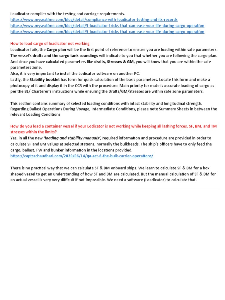 02 Loadicator 1 | PDF | Ships | Watercraft