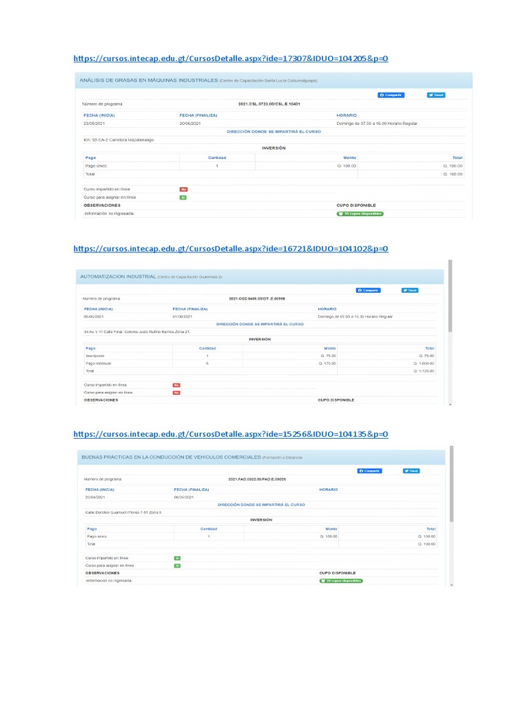 Cursos Intecap | PDF