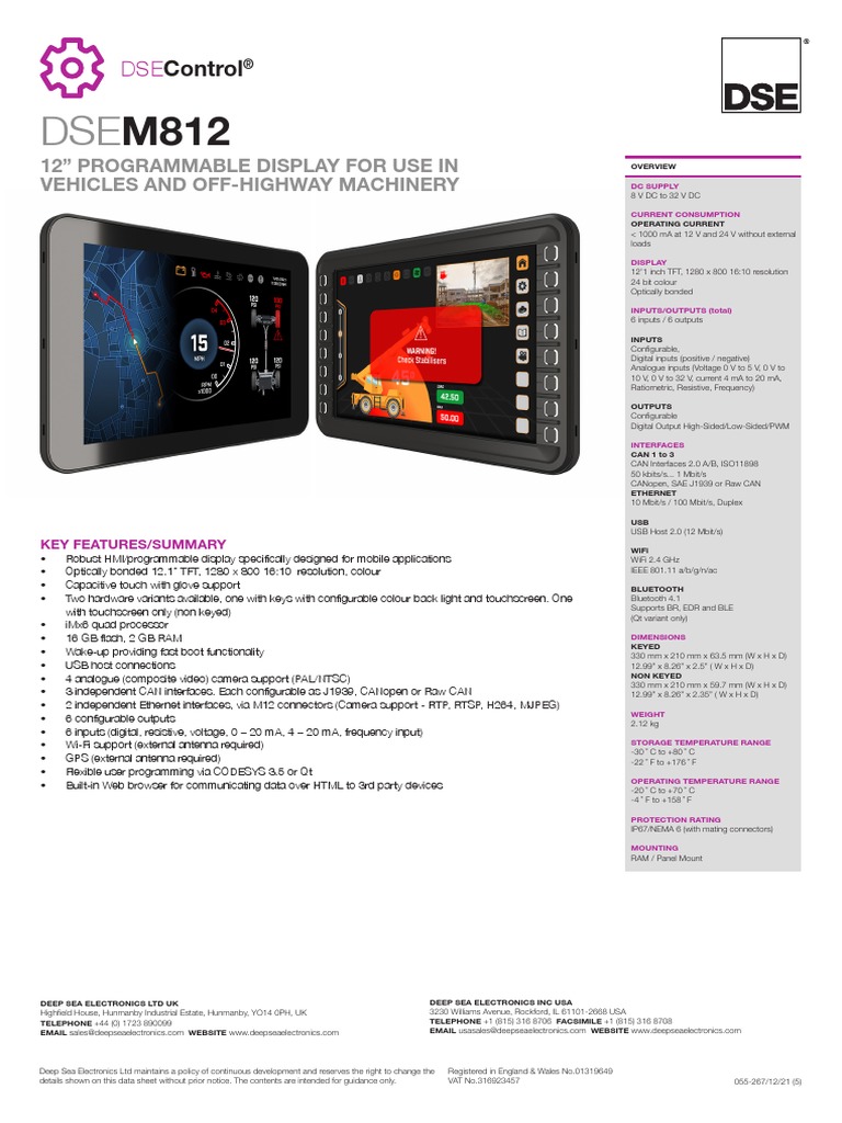 DSEM812 Data Sheet | PDF | Usb | Power Supply