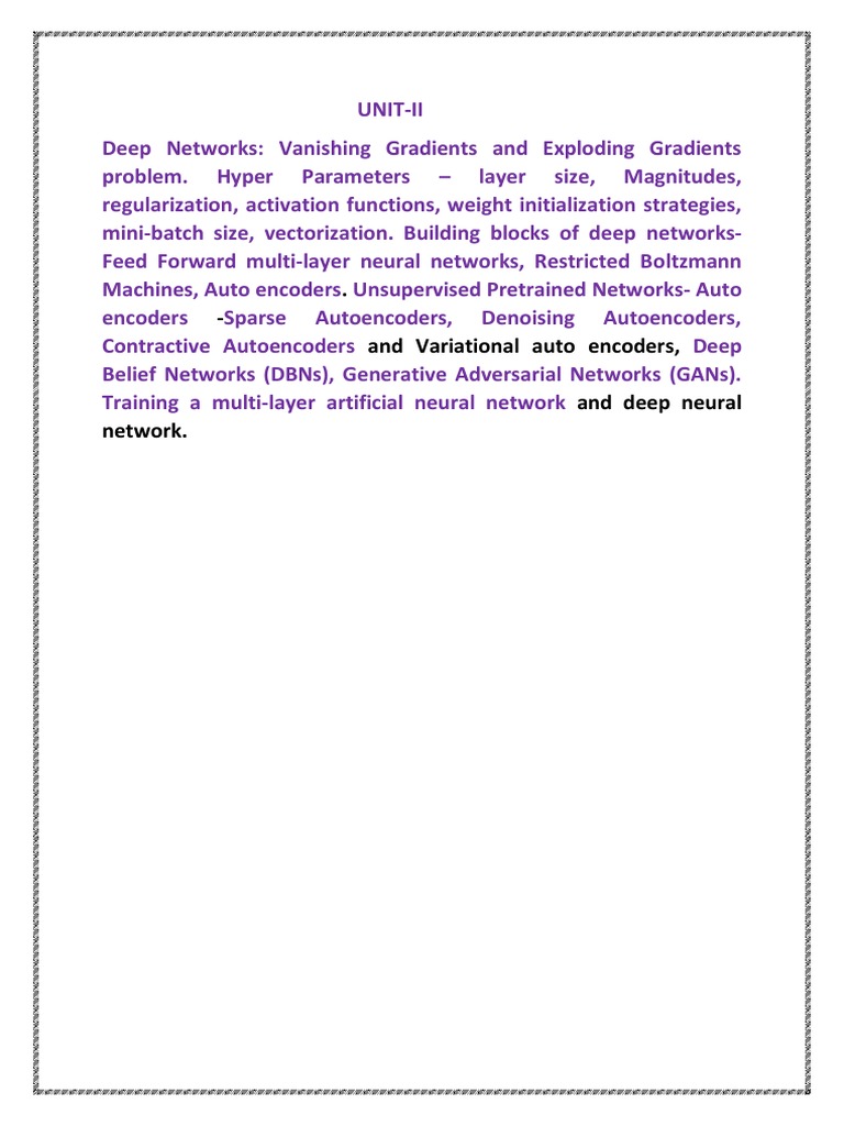 UNIT-2 Foundations of Deep Learning | Download Free PDF | Artificial Neural Network | Learning