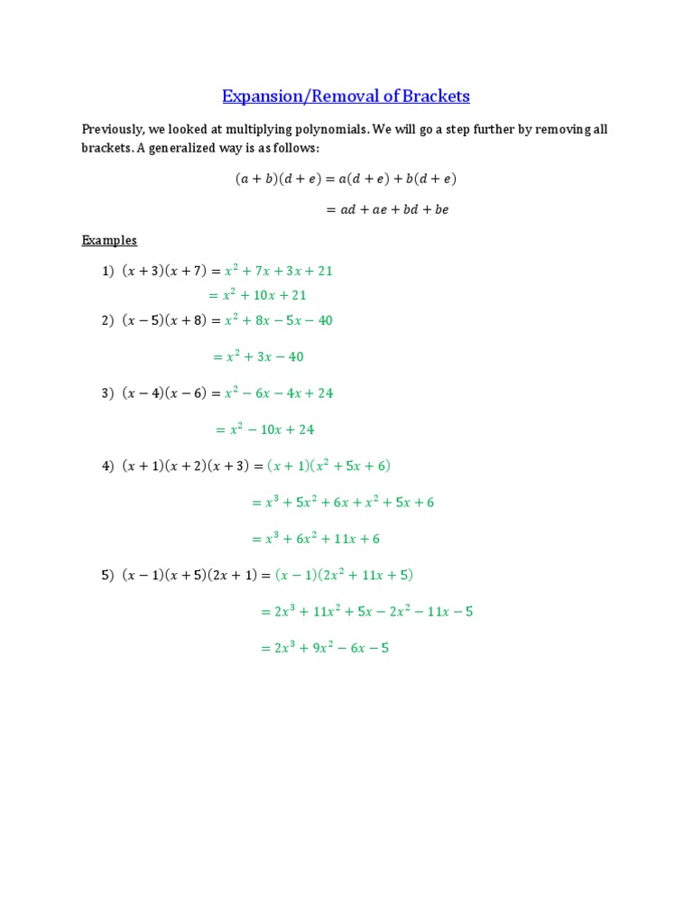 Polynomial Expansion & Factorization | PDF | Factorization | Mathematics