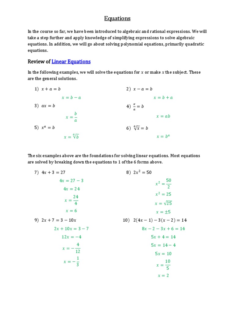 PM Equations PDF | PDF | Quadratic Equation | Equations