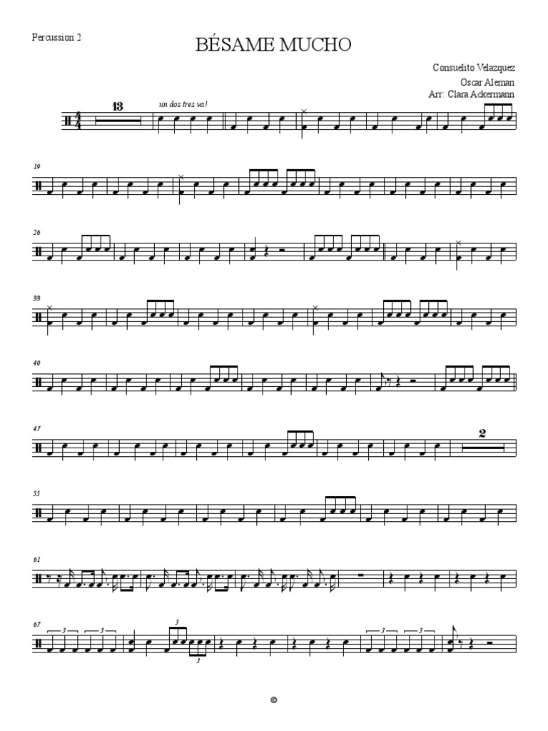 BESAME MUCHO - Percussion 2 PDF | PDF
