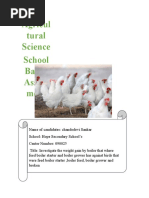 Agricultural Science Broiler Production Sba Sample | PDF