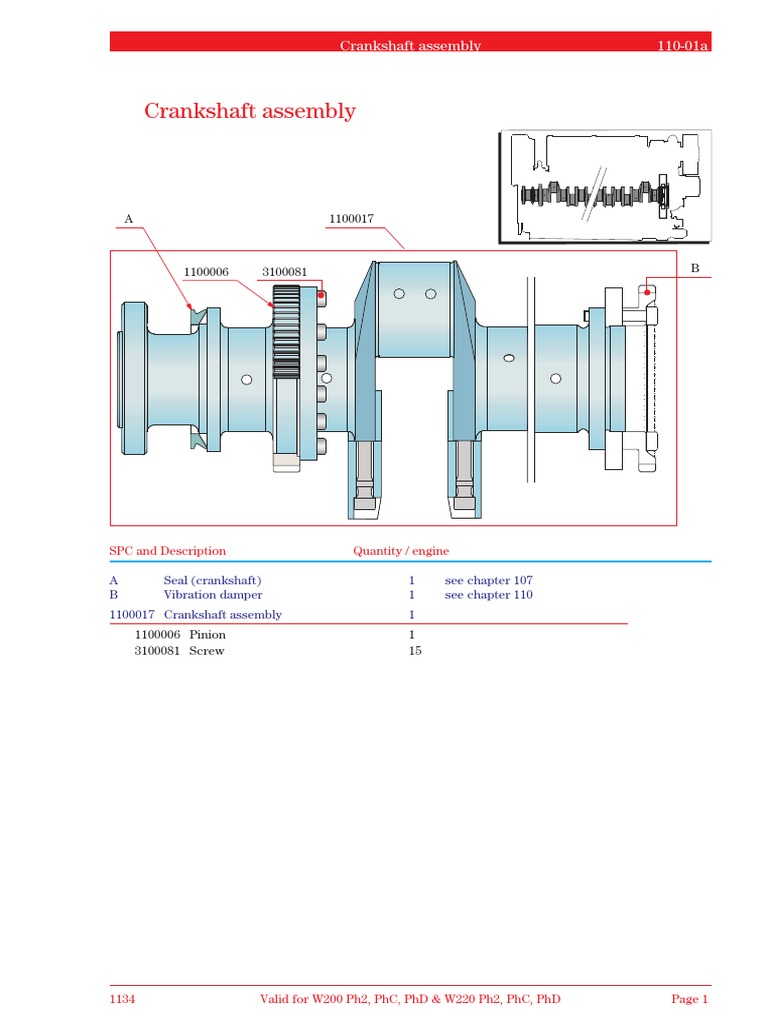 Chapter 110 - Crankshaft, Flywheel, Connecting Rod & Piston | PDF ...