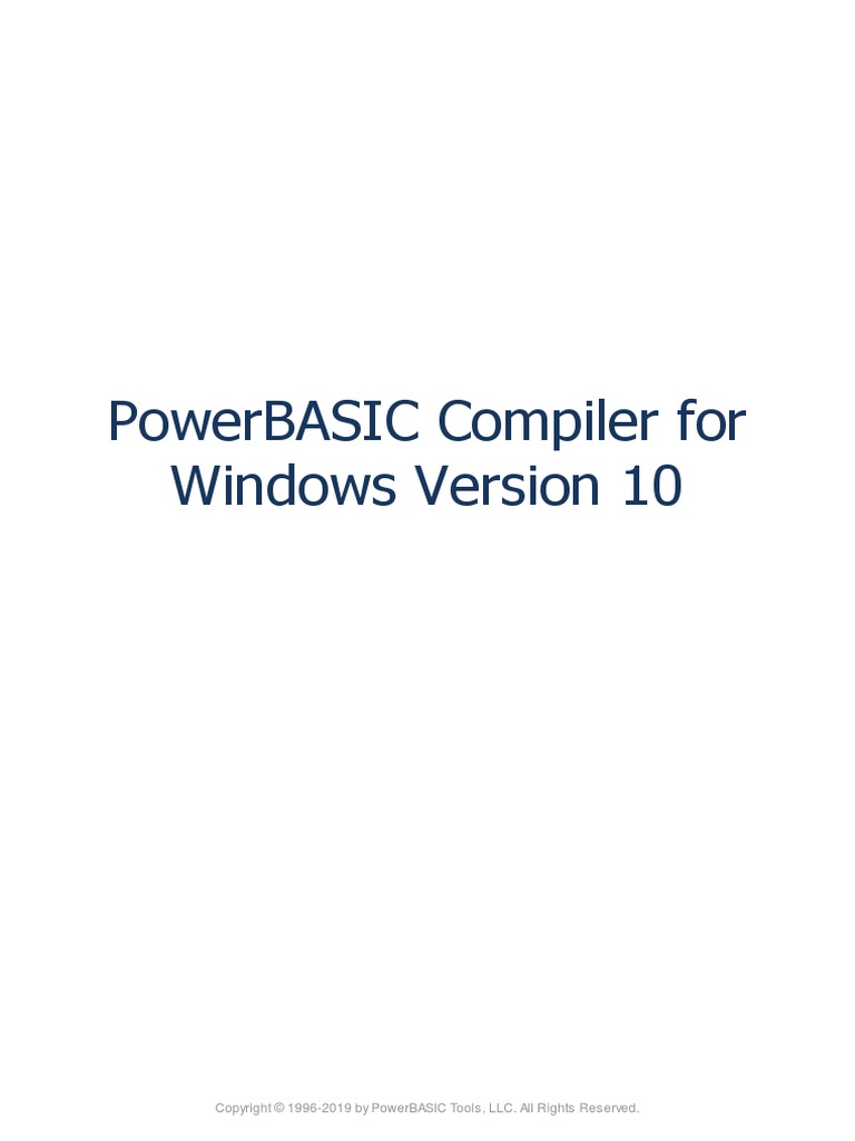 PowerBASIC Compiler For Windows v10.0 PDF | PDF | Pointer (Computer Programming) | Integrated ...