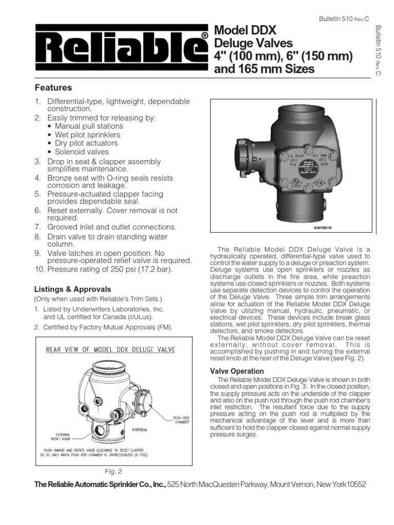 Reliable DDX Deluge Valve Overview | PDF | Fire Sprinkler System | Valve