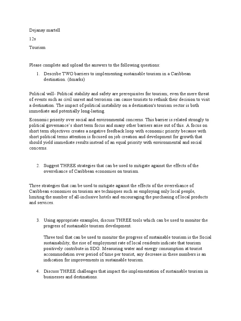 Sustainable Tourism Challenges & Strategies | PDF | Sustainability ...