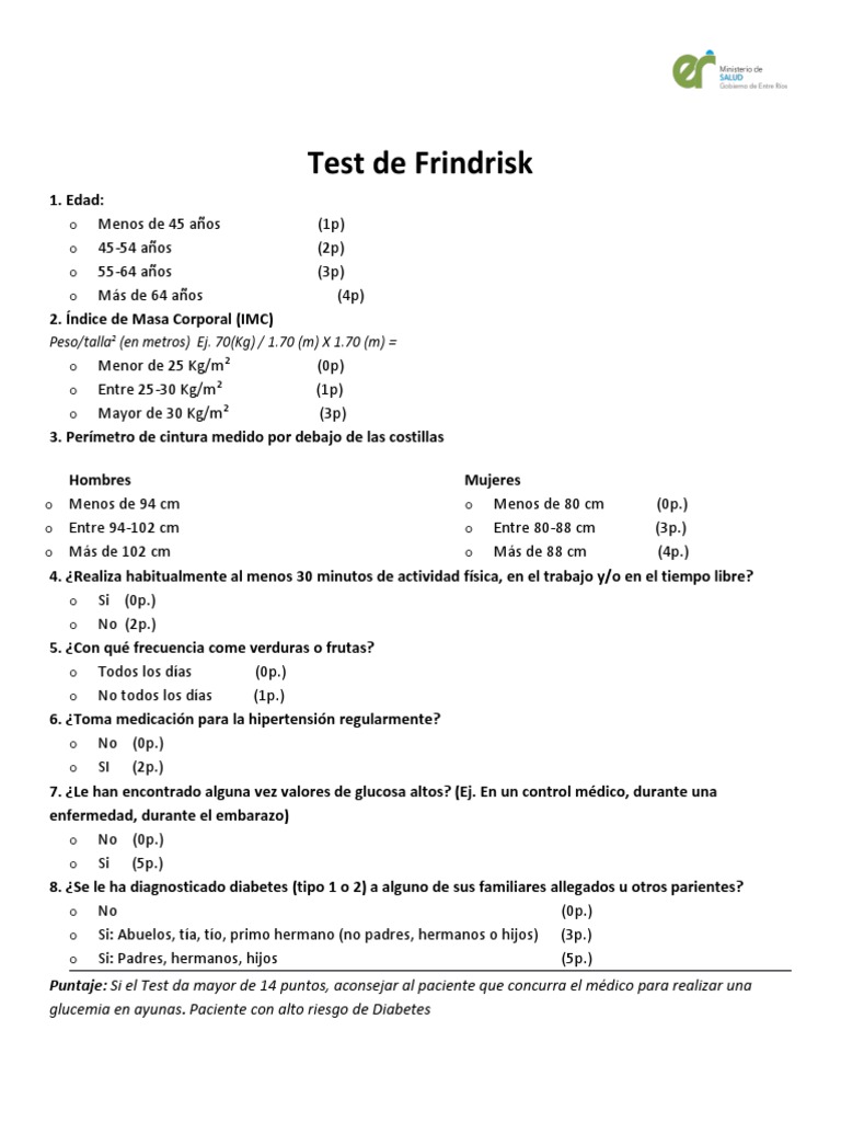 Test de Findrisk PDF | PDF
