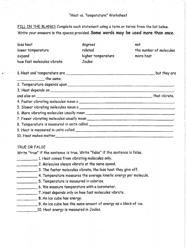 Heat V Temp Ws PDF | PDF