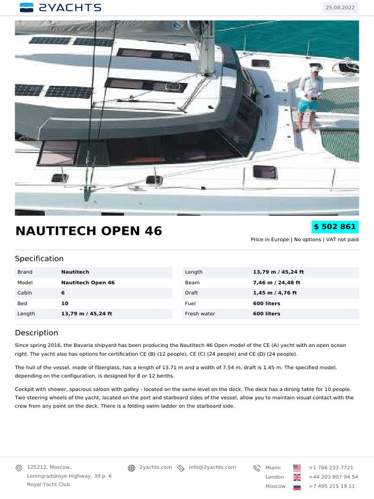 Nautitech Open 46 PDF | PDF | Yacht | Deck (Ship)
