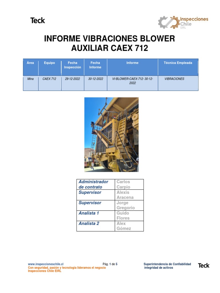 Vi-Blower-Caex 712 Cat 794ac 30.12.2022 | PDF | Frecuencia | Rodamiento ...