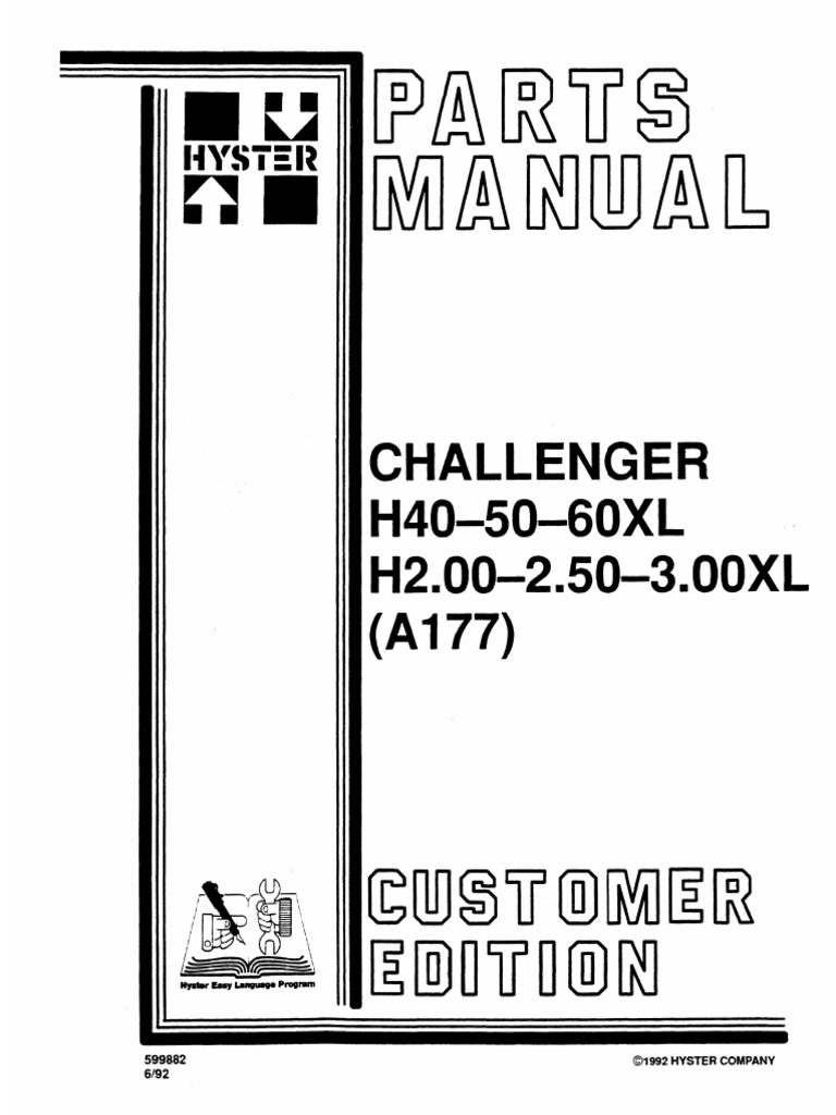 Hyster Challenger A177 Forklift Parts | PDF
