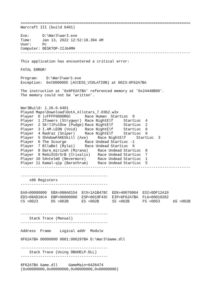 2022-01-13 00.52.18 Crash | PDF | Computing | Microsoft Windows