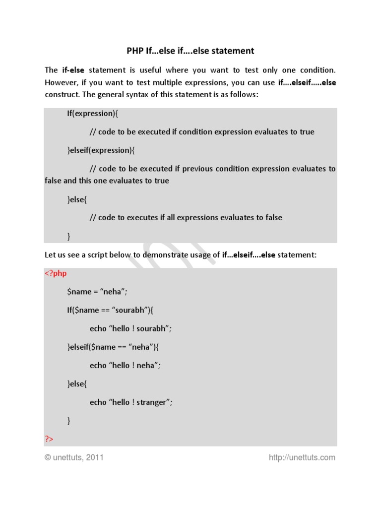 09 If Else If Else Statement Pdf