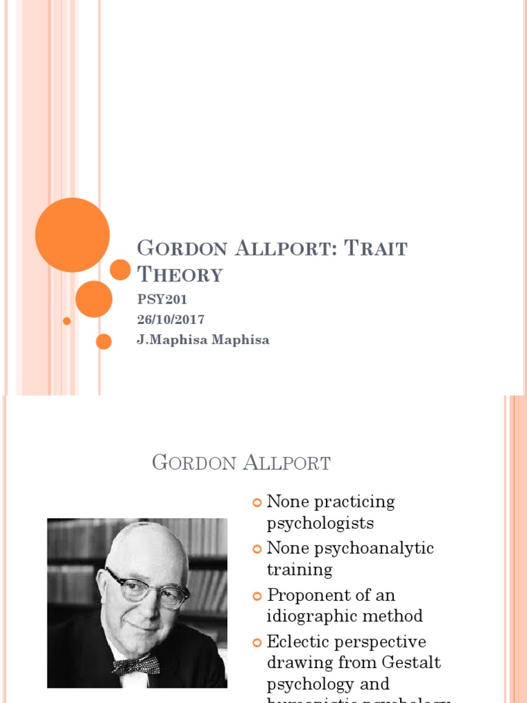 Gordon Allport | PDF | Motivational | Motivation