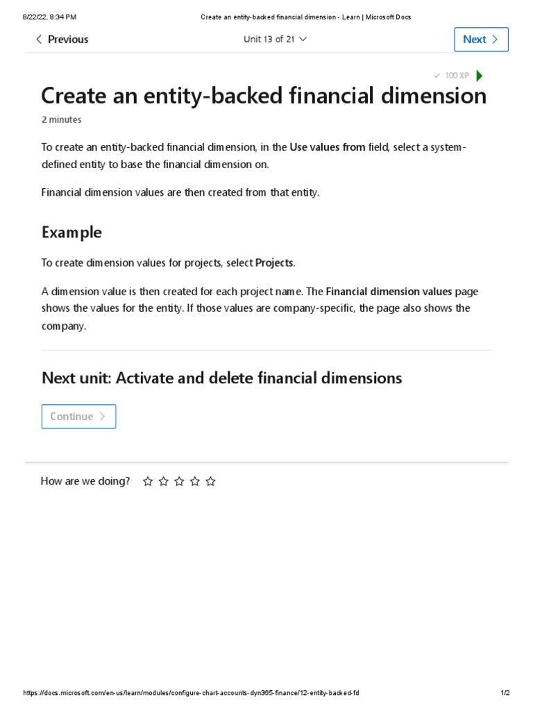 Entity-Backed Financial Dimensions | PDF