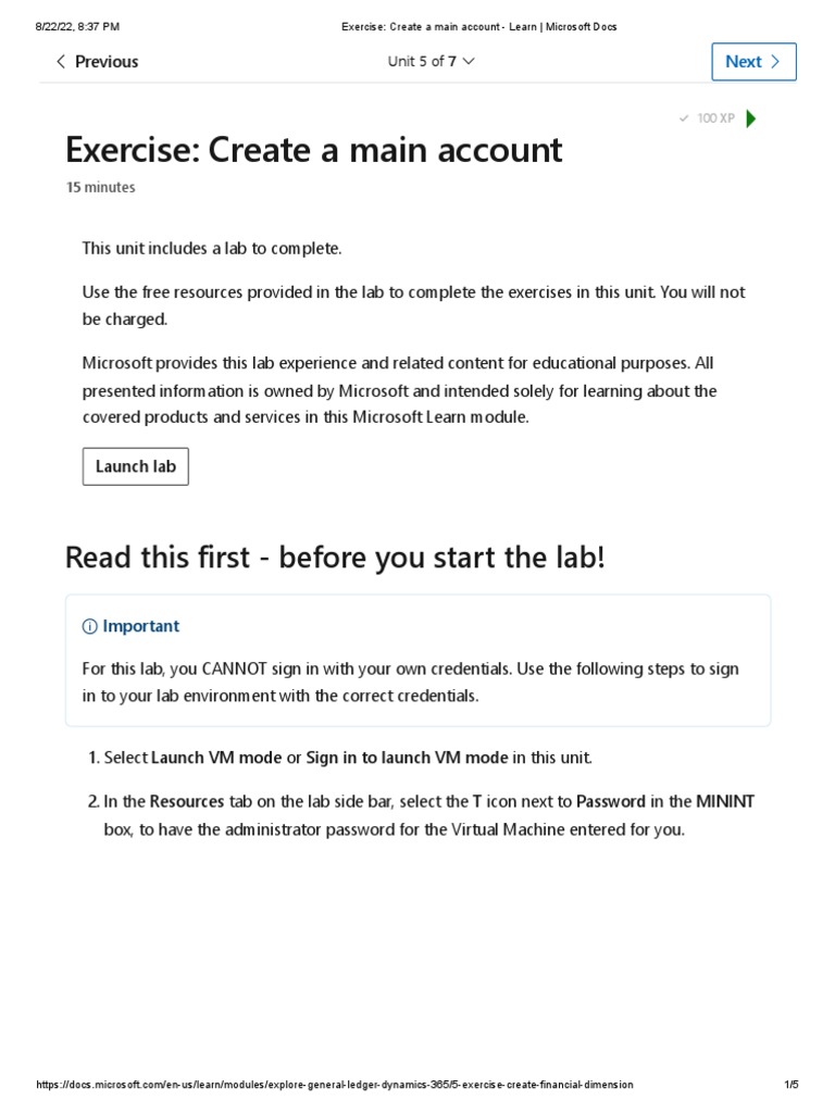 Create a Main Account in Dynamics 365 | PDF | User (Computing) | Microsoft