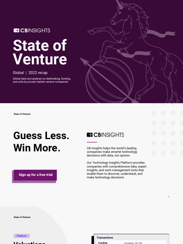 CB Insights - Venture Report 2022 | PDF | Venture Capital | Corporate Finance