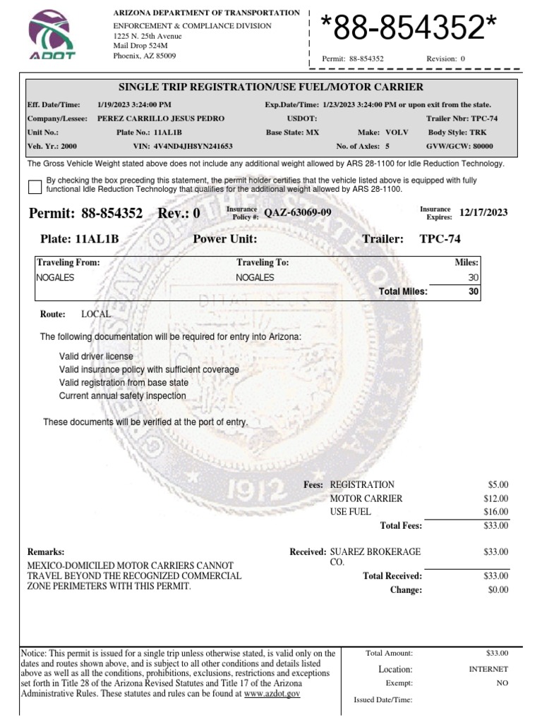 Permit | PDF | Land Transport | Vehicles