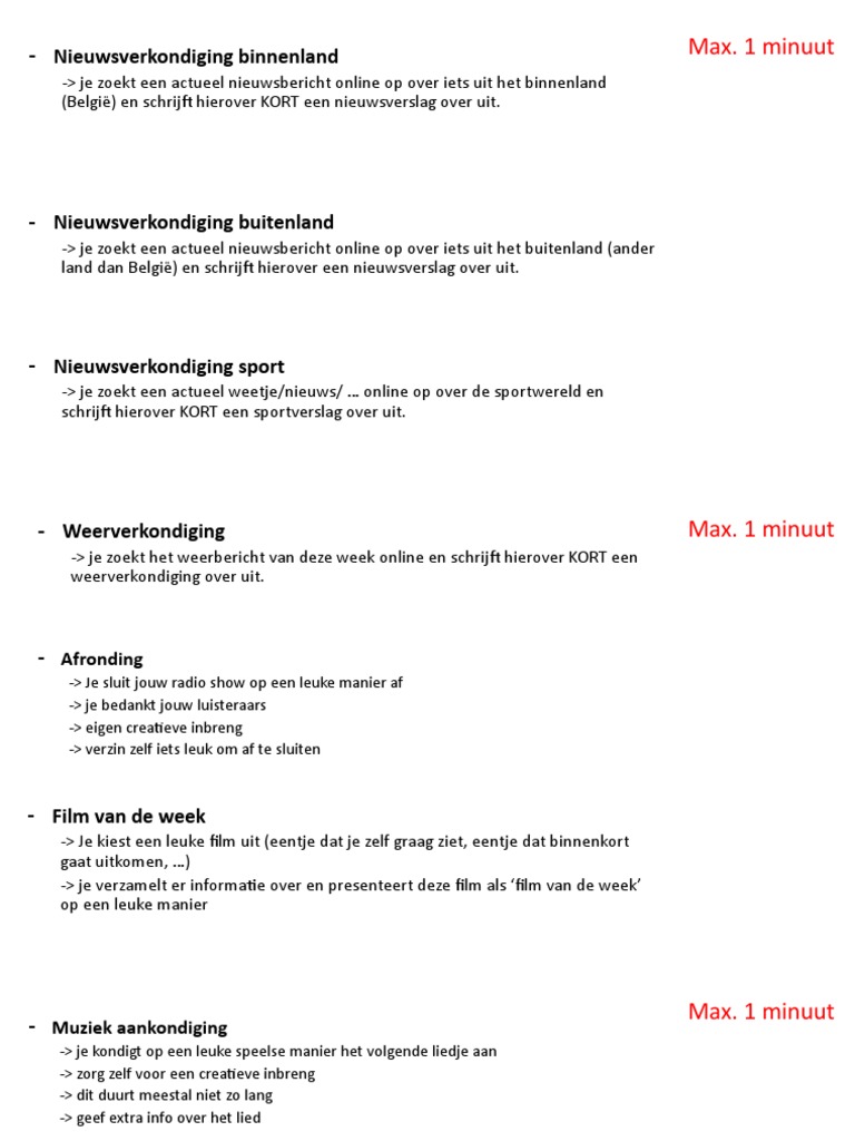 Radio Opdrachten | PDF