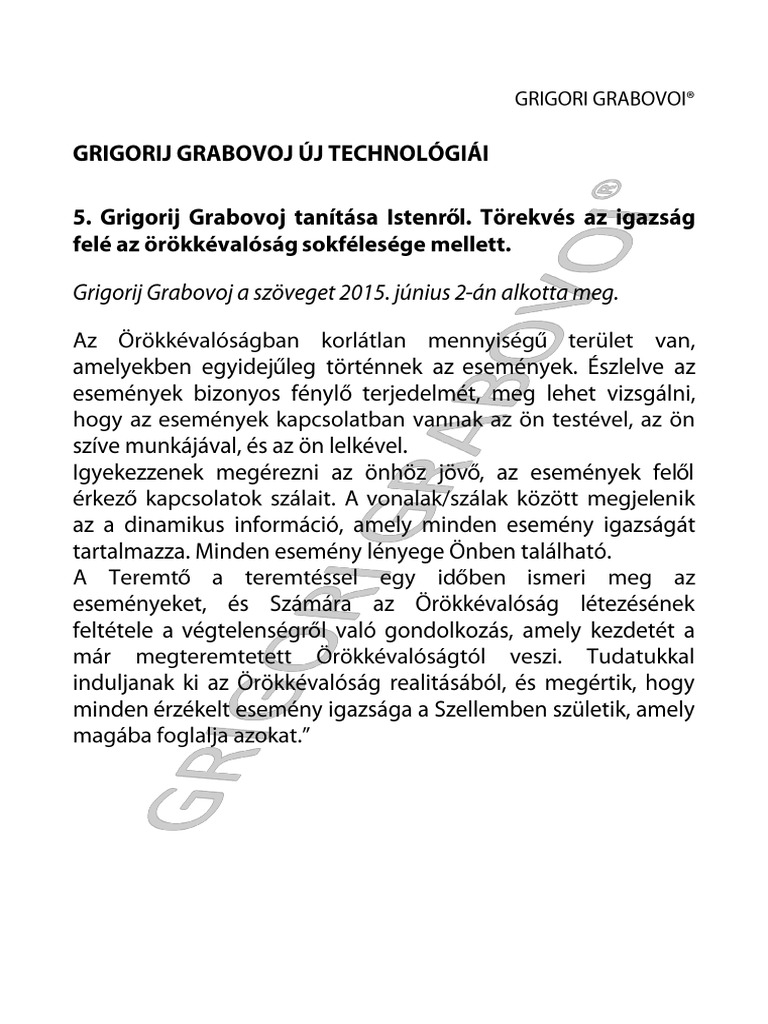 5 Grigorij Grabovoj Tanitasa Istenrol Toerekves Az Igazsag Fele Az ...