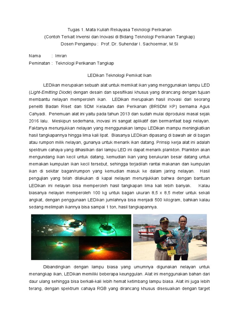 Imran - Tugas 1. Rekayasa Teknologi Perikanan | PDF