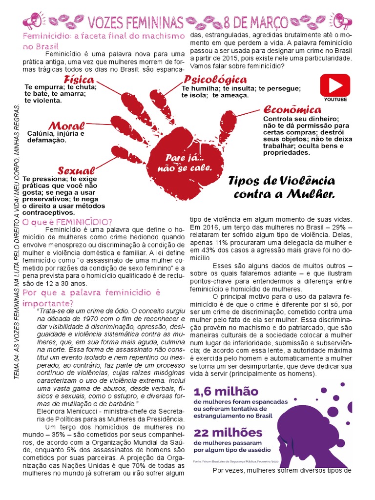 Feminicídio: Violência de Gênero no Brasil | PDF | Violência | Misoginia