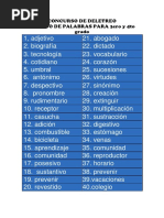 Vocabulario Quinto Grado | PDF
