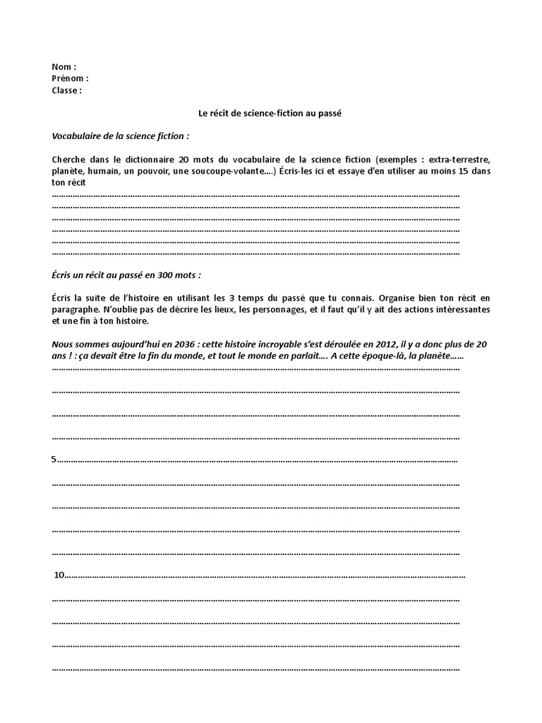 Récit Science-Fiction | PDF