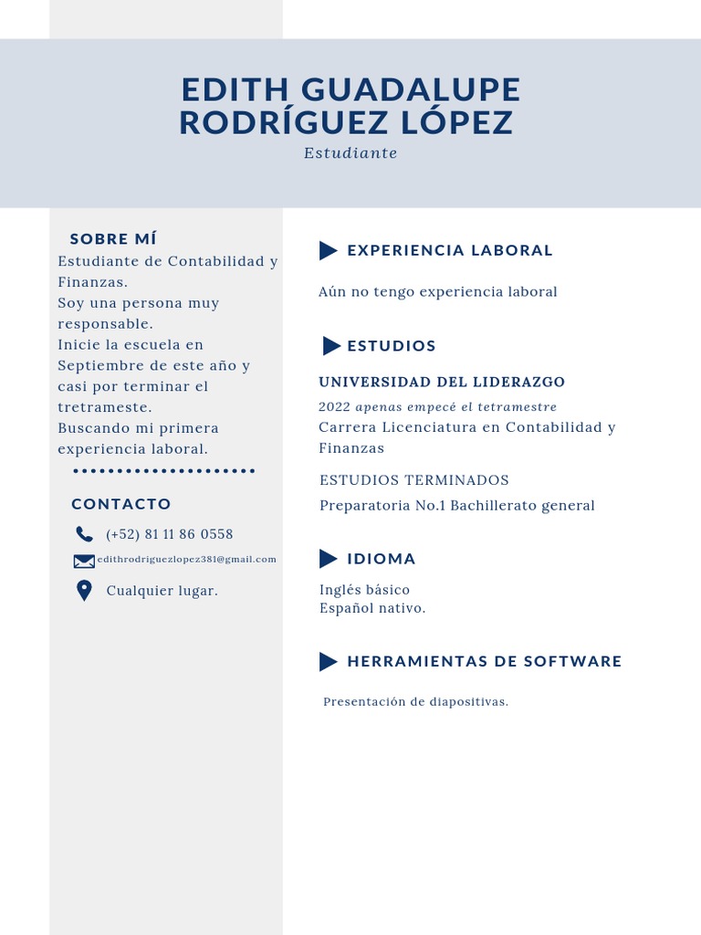 Edith Guadalupe Rodríguez López Currículum PDF | PDF
