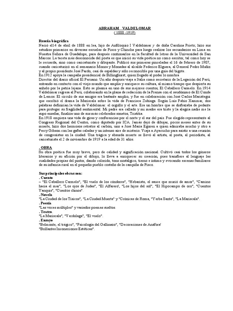 Abraham Valdelomar | PDF