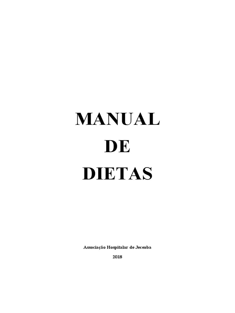 Manual de Dietas | PDF | Nutrição | Dieta e nutrição