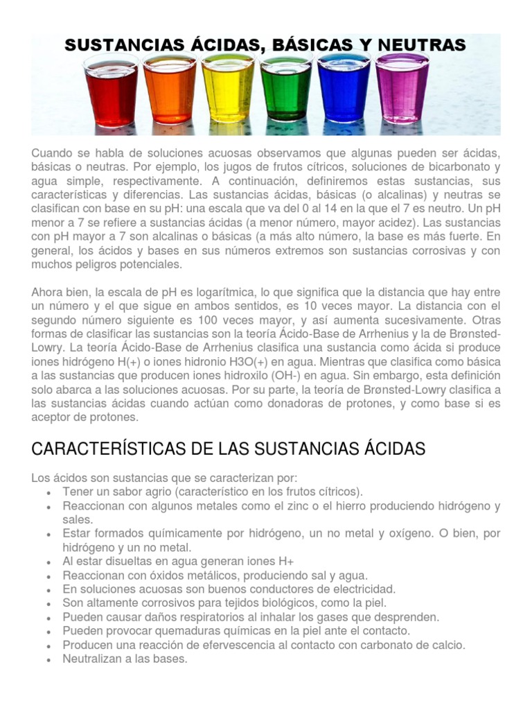 Ácidos y Bases PDF | PDF | Ácido | Compuestos químicos