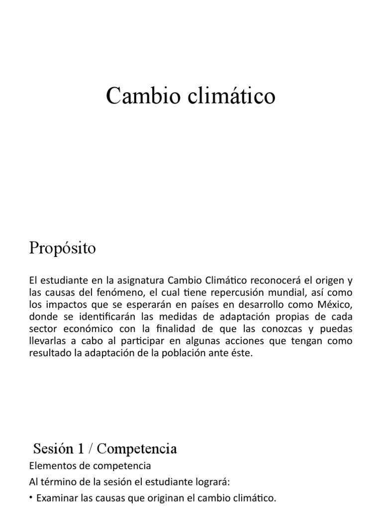 Cambio climático.pptx | PDF | Gases de efecto invernadero | Cambio climático