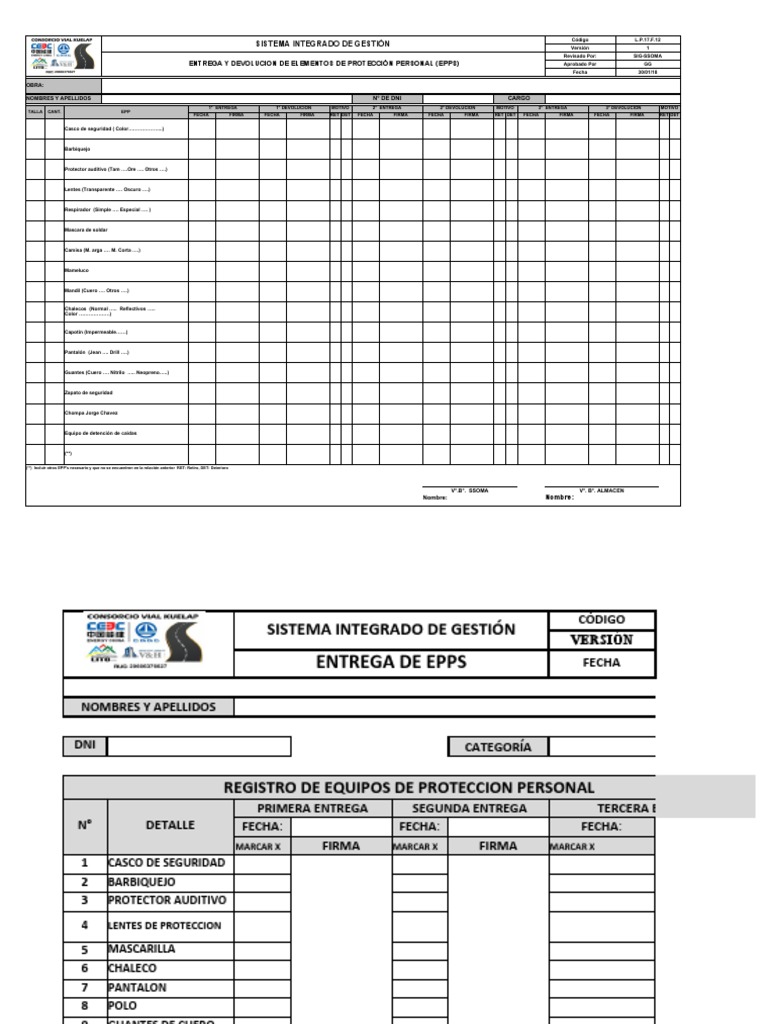 L.P.17.F.12 Entrega y Devolucion de Epps | PDF