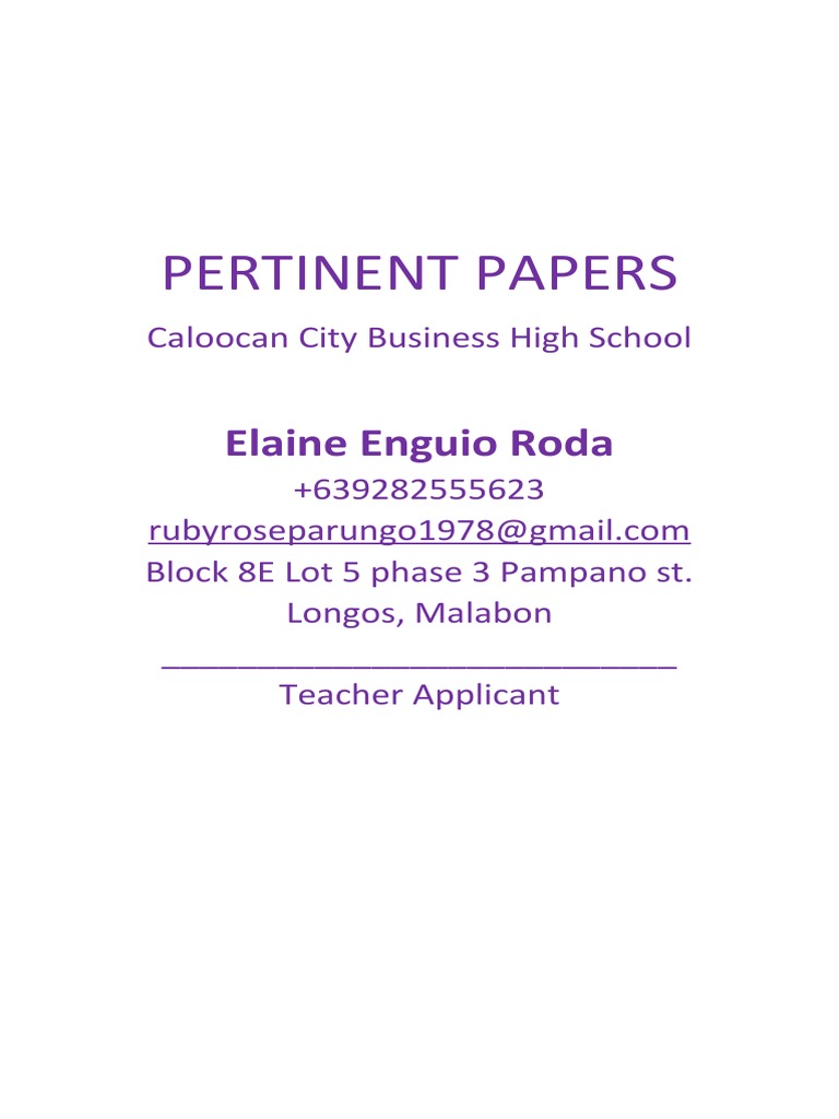 Pertinent Papers | PDF