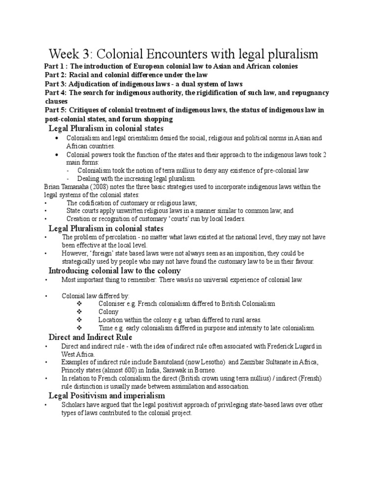 Colonial Legal Systems Explored | PDF | Colonialism | Sharia
