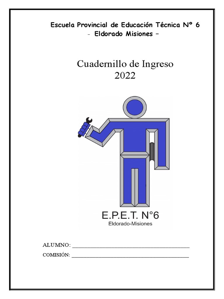 Cuadernillo Ingreso 2022 | PDF | División (Matemáticas) | Sustracción