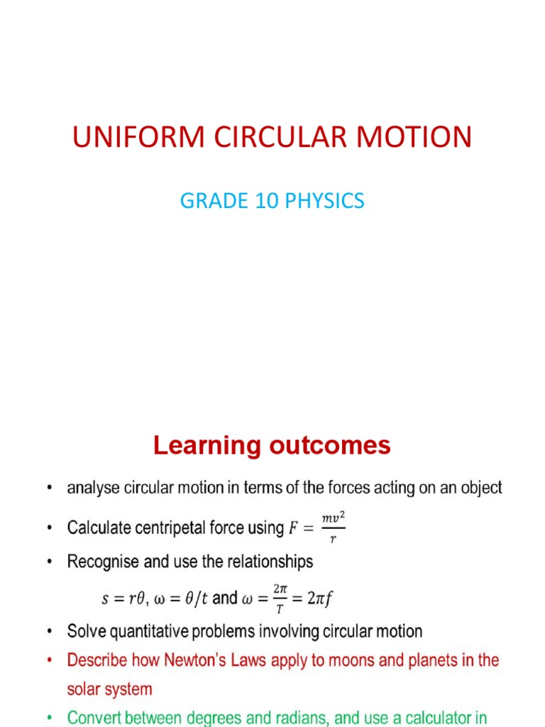 Uniform Circular Motion | PDF | Acceleration | Speed