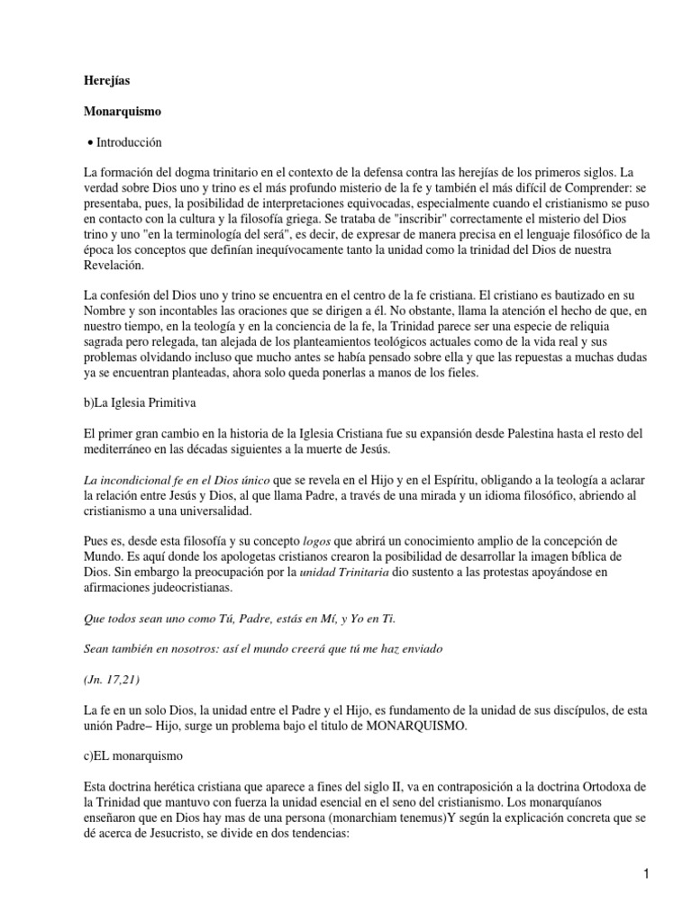 Monarquismo | PDF | Trinidad | Divinidad (disciplina académica)