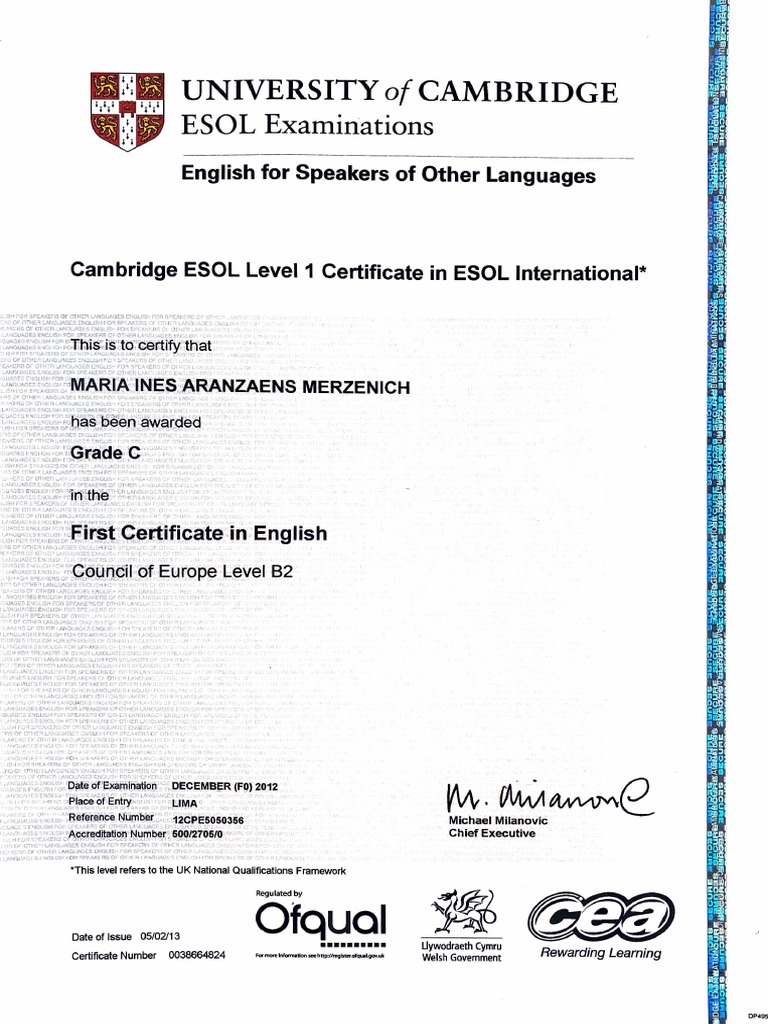 Cambridge ESOL Level 1 Certificate in ESOL International | PDF | Cognition | Cognitive Science