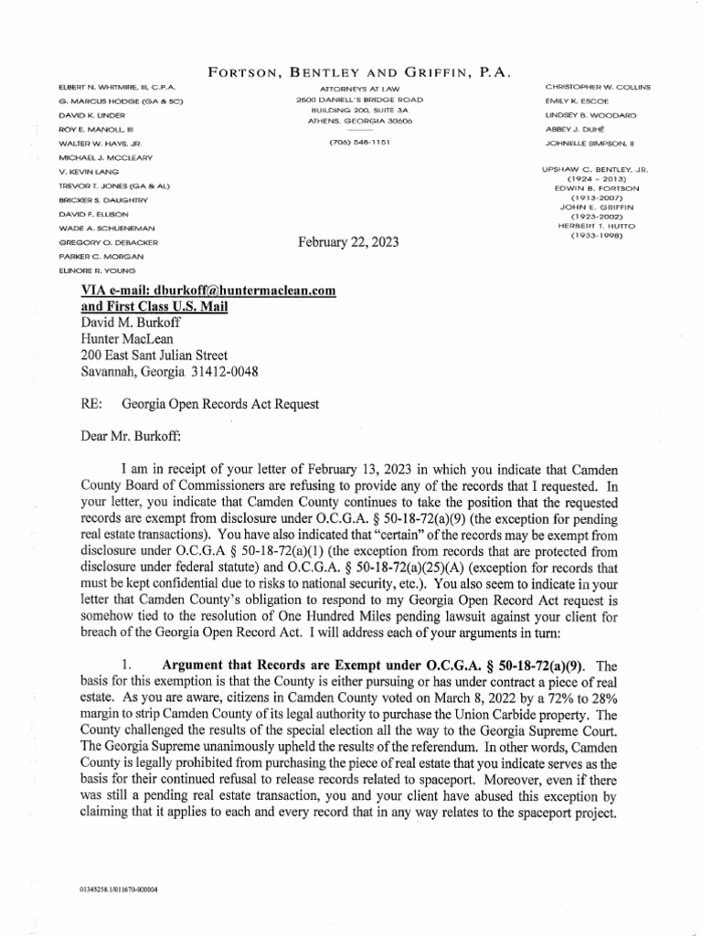 Camden County Open Records Dispute | PDF | Discovery (Law) | Freedom Of ...